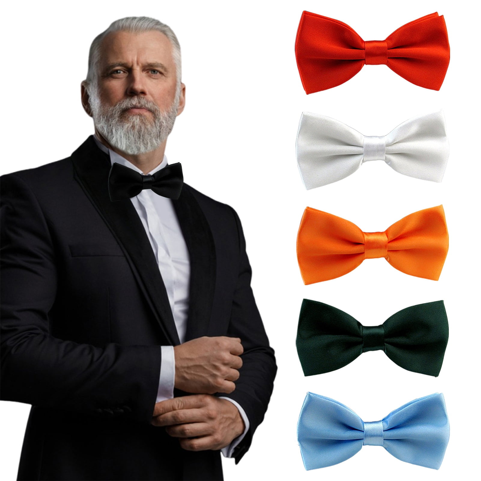Skymirror Men Bow Tie Detachable Design Adjustable Fit Solid Color ...