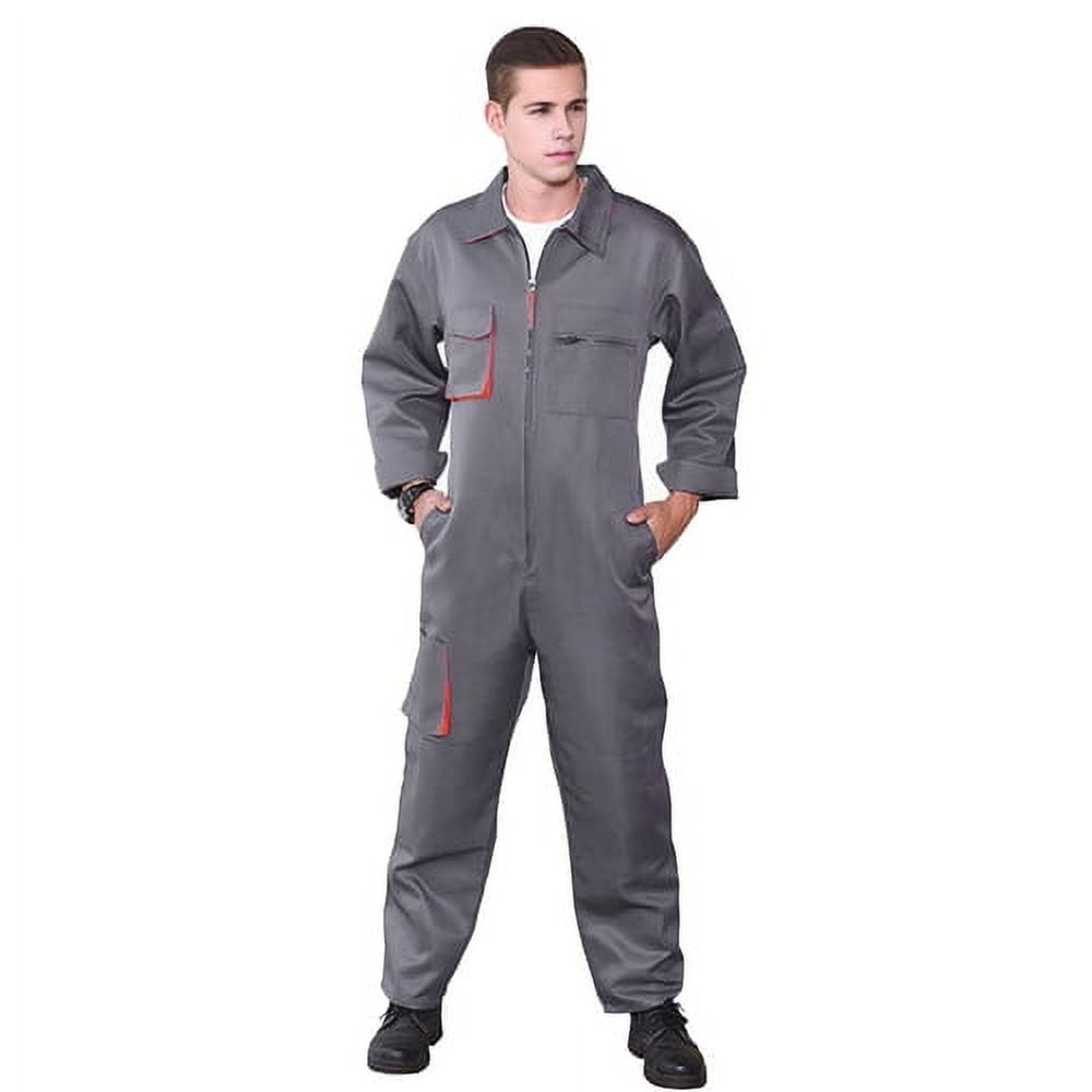 Skymirror Men Work Overall Uniform Lapel Long Sleeve Stain-Resistant ...