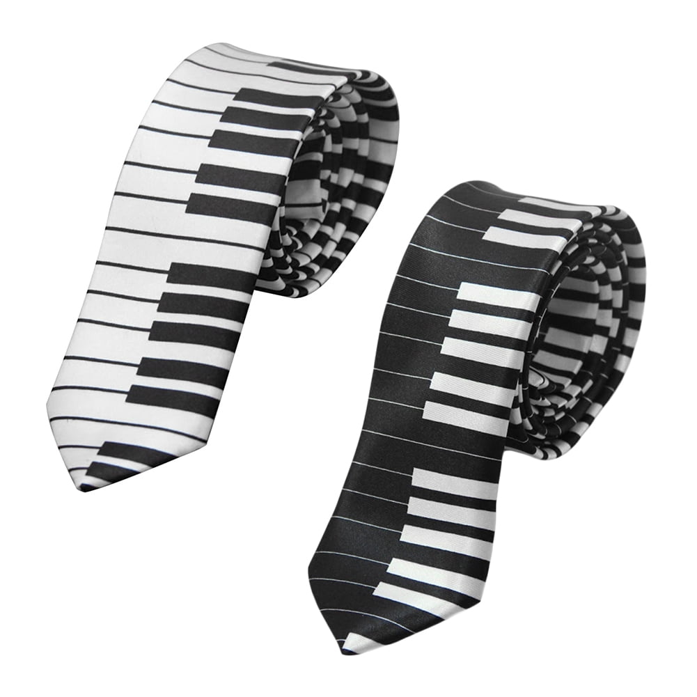 Skymirror Men's Black and White Piano Keys Necktie Slim Narrow Wedding ...