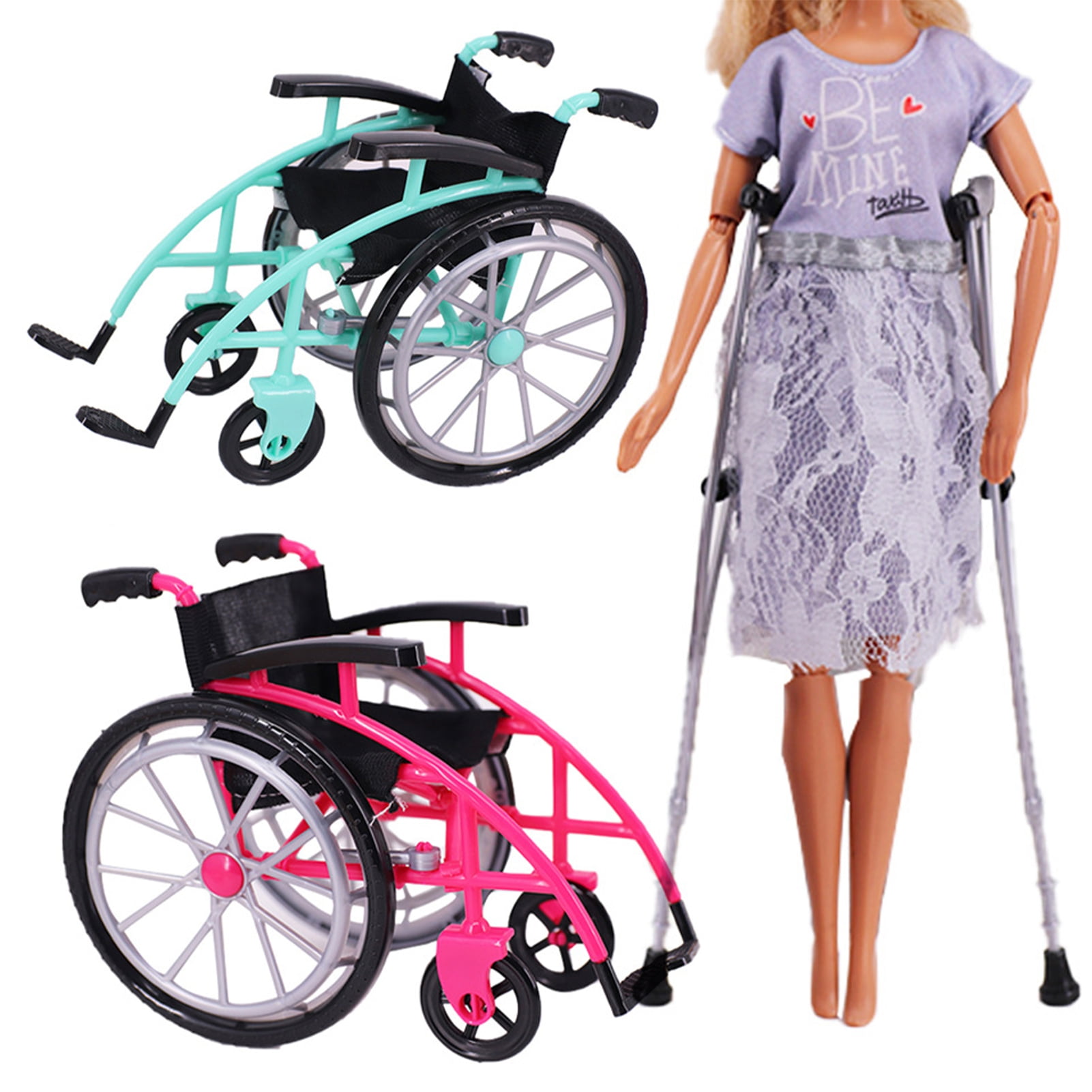 Skymirror Mini Wheelchair Toy Set for Dollhouse Miniature Model with ...