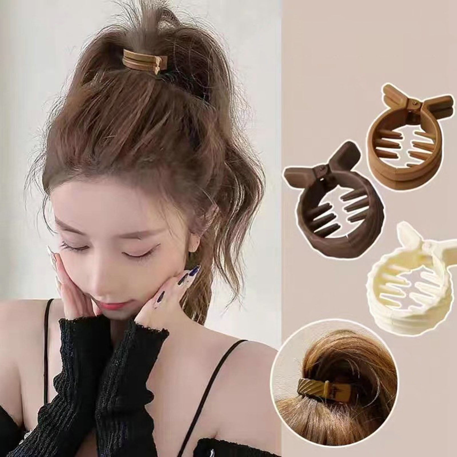 Skymirror Ponytail Hair Clip Frosted Elegant Matte Anti-slip Stable ...