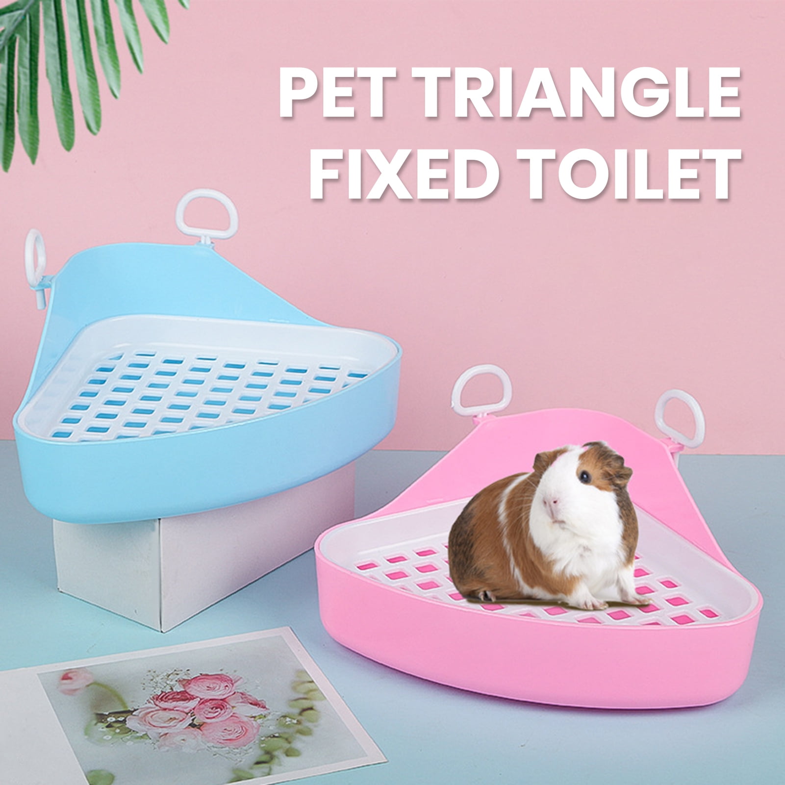 Skymirror Small Pet Toilet Detachable Triangular Hollow Rabbit Litter ...