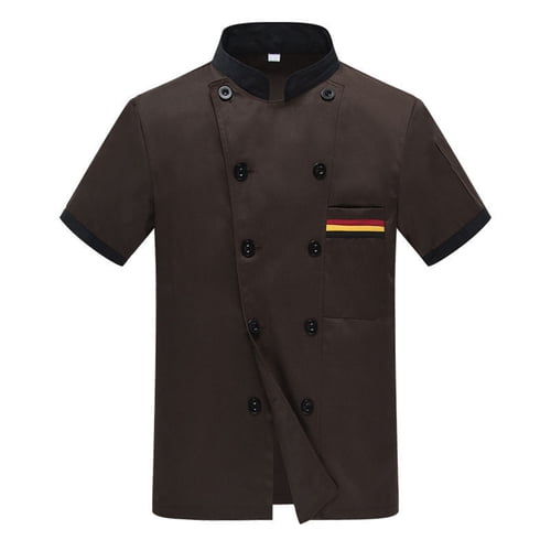 Skymirror Unisex Chef Jacket Color Matching Double Breasted Short ...