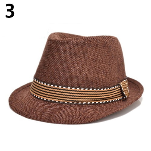 Skymirror Unisex Kids' Fashion Cool Jazz Pitched Crown Short Brim Hat ...