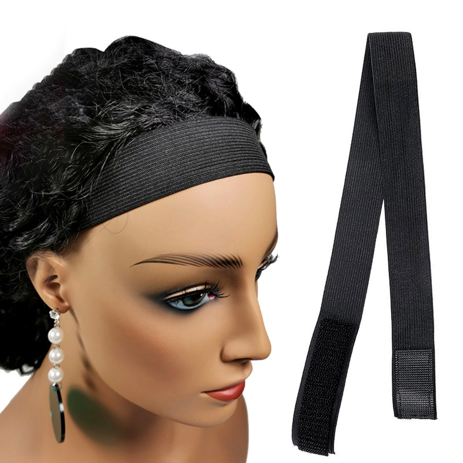 Skymirror Wig Band Fastener Tape Wide Black High Elasticity Anti-slip ...
