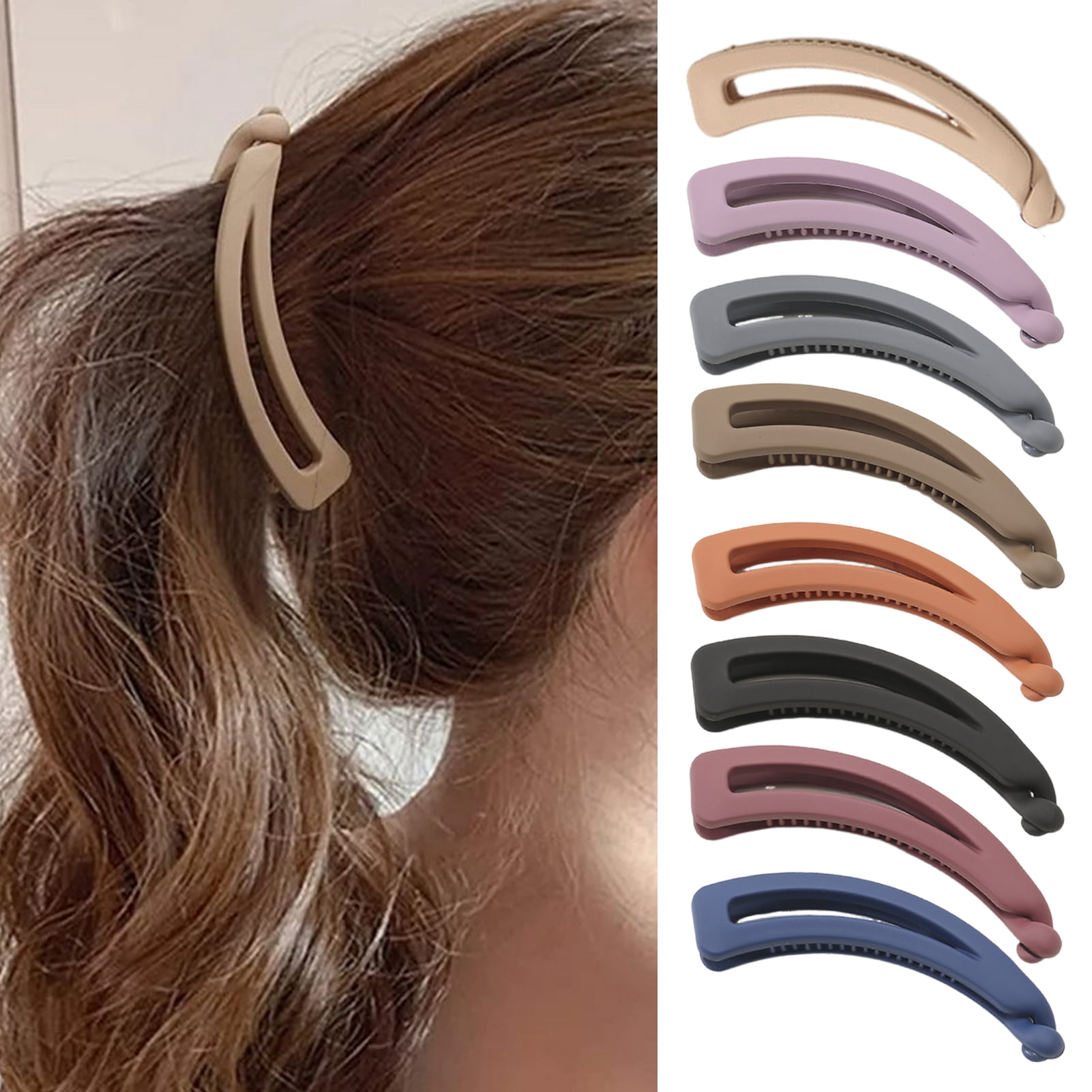 Skymirror Women Horsetail Hair Claw Banana Shape Plastic Back Head Hair ...