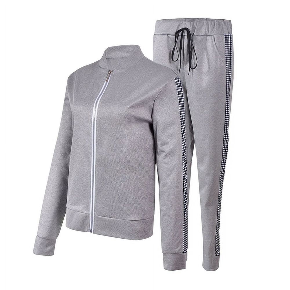 Skymirror Women's Casual Tracksuit Set Dot Print Turtleneck Sweatshirt ...