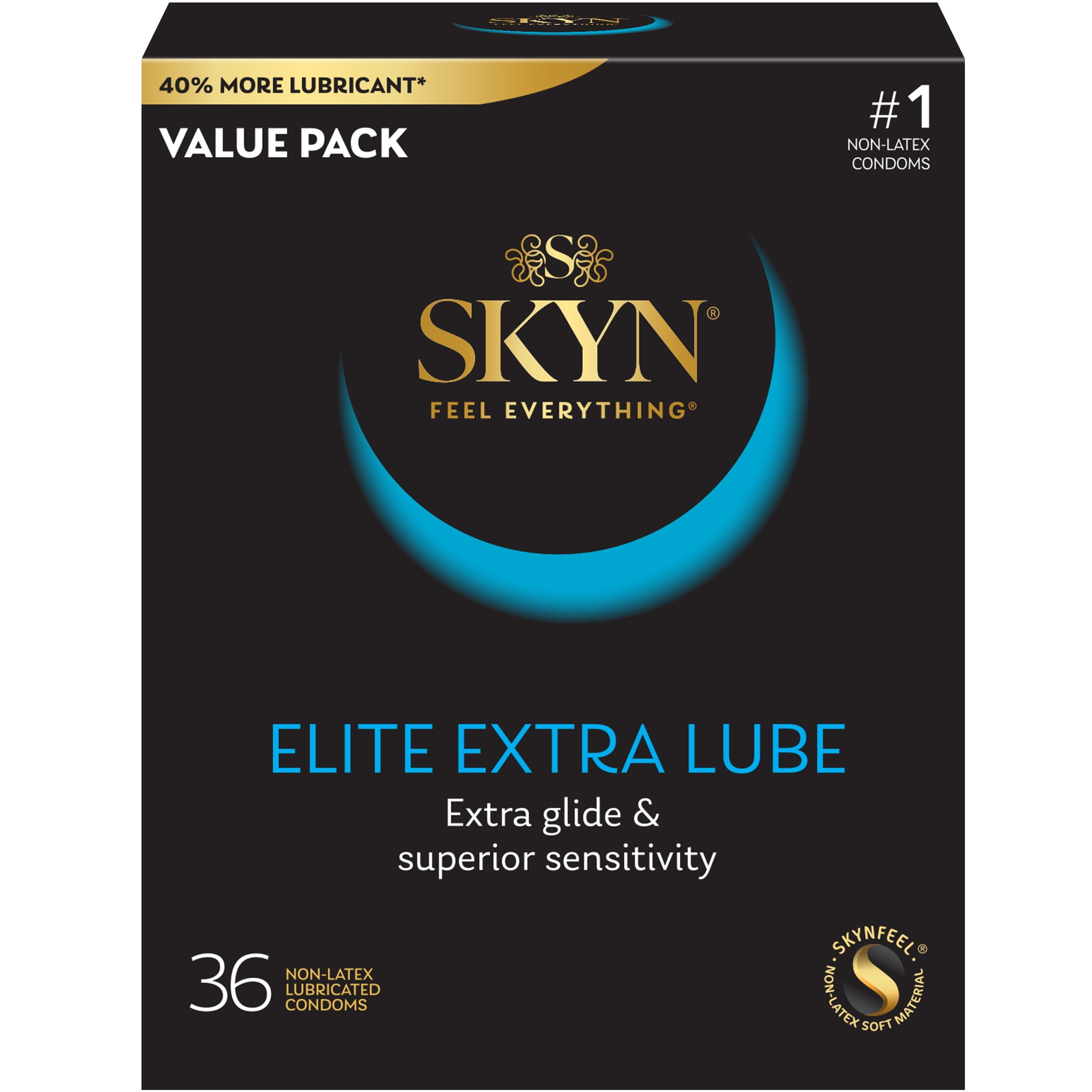 SKYN Elite Extra Ultra-Thin, Extra Lube, Non-Latex Condoms, 36 Count ...