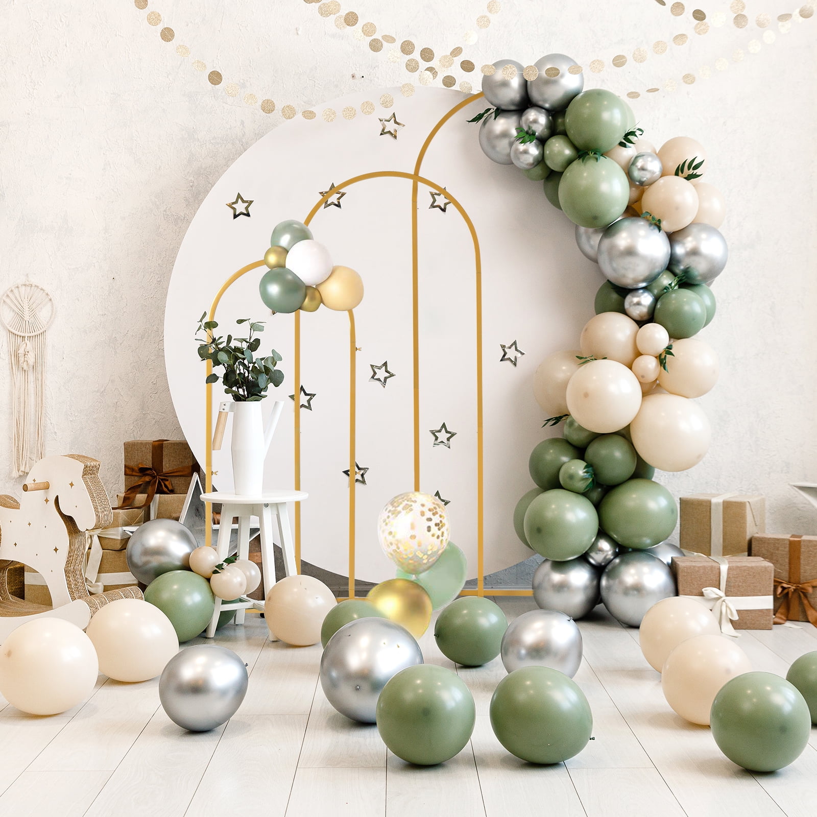 Skypatio 3Pcs Metal Arch Backdrop Stand, Wedding Arch Stand (5.9FT/4 ...