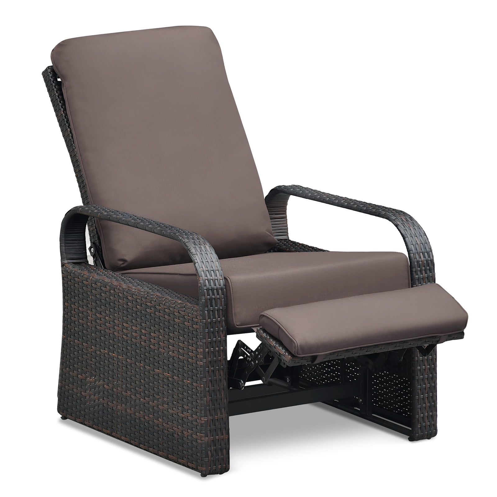 JP Outdoor Indoor Outdoor Aluminum Frame Adjustable Wicker Recliner ...