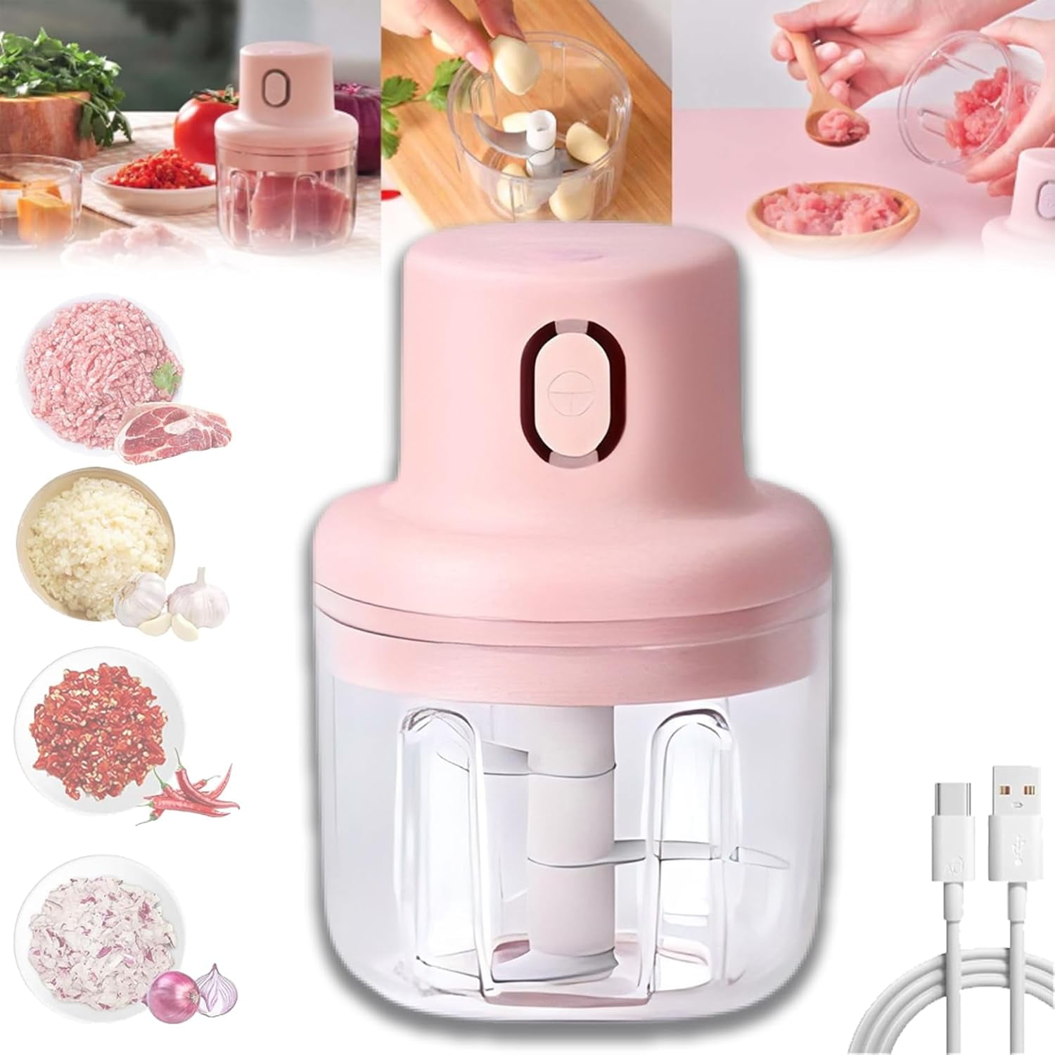 Skypicnic Wireless Food Chopper, Electric Garlic Chopper Cordless, Fair ...