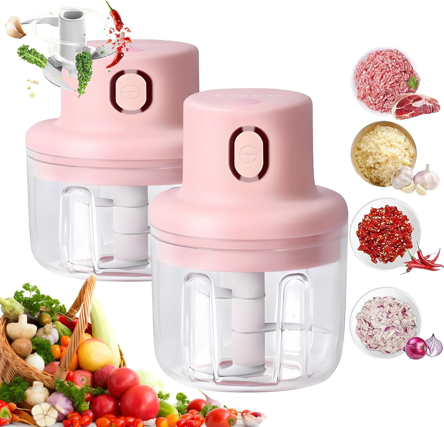 Skypicnic Wireless Food Chopper, Electric Garlic Chopper Cordless ...