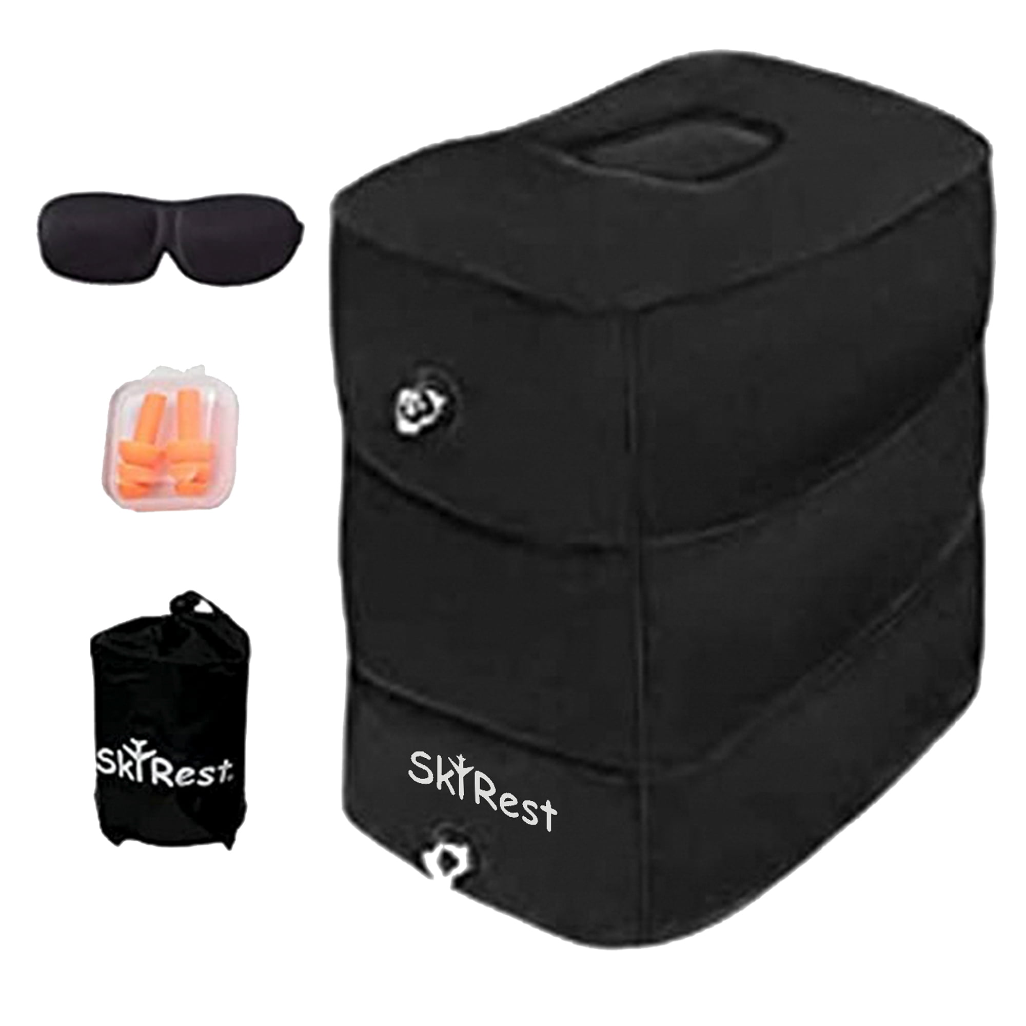 Skyrest Inflatable Foot Rest Pillow for Airplane Travel - Adjustable ...