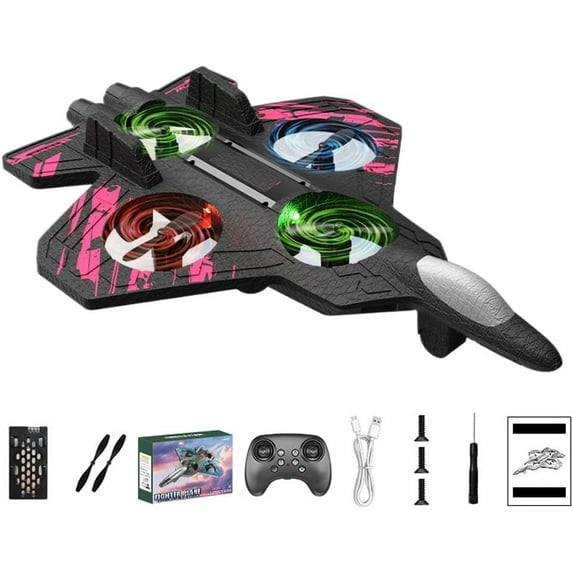 Skyriders RC Jet, RC Stunt Fighter Jet Toy with 360° Flips & LED Lights ...