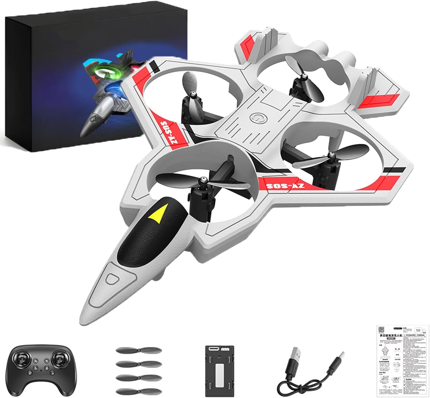 Skyriders RC Jet, Remote Control Fighter Jet with 360° Flips & LED ...