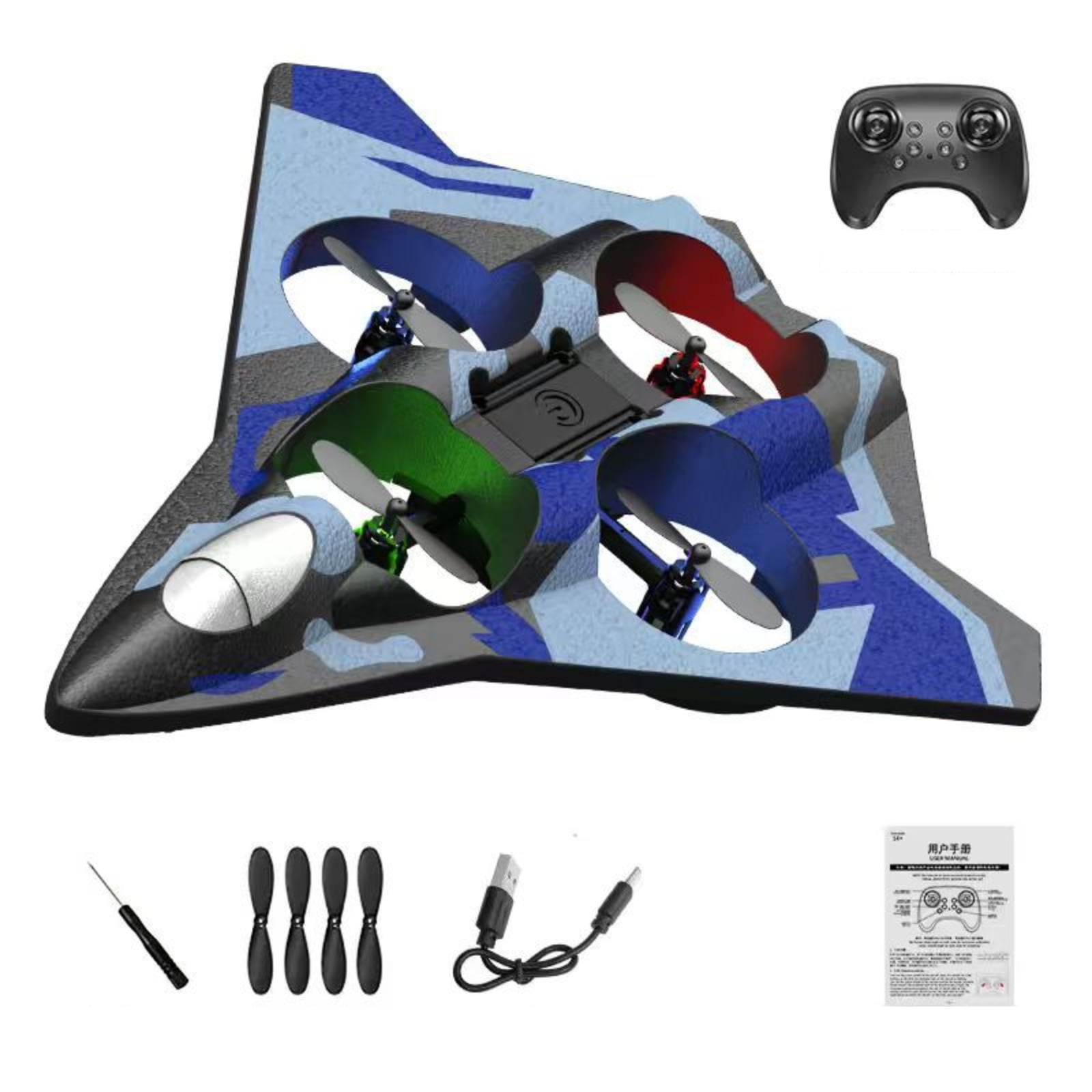 Skyriders RC Jet Stunt Fighter - 360° Flips & Stunt Roll, LED Lights, 2 ...