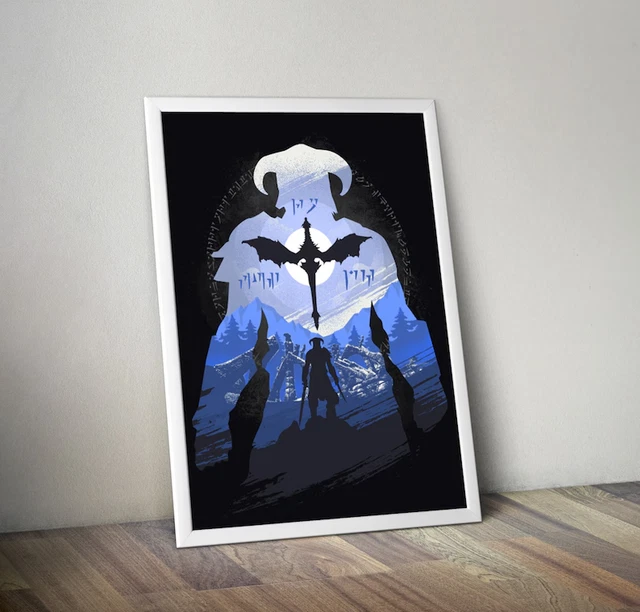Skyrim The Elder Scrolls Poster Dragonborn Skyrim Poster Minimalist ...