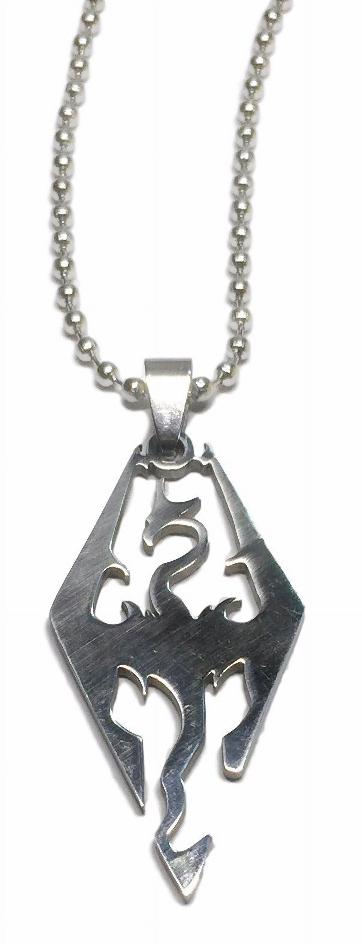 Skyrim Elder Scrolls Symbol Silvertone Pendant Necklace - Walmart.com