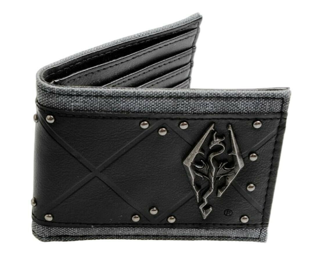 Skyrim Logo Bi-Fold Wallet with ID Window, Billfold, and Multiple Card ...
