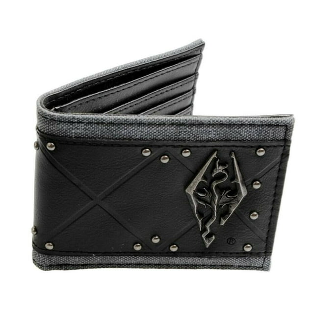 Skyrim Logo Bi-Fold Wallet with ID Window, Billfold, and Multiple Card ...