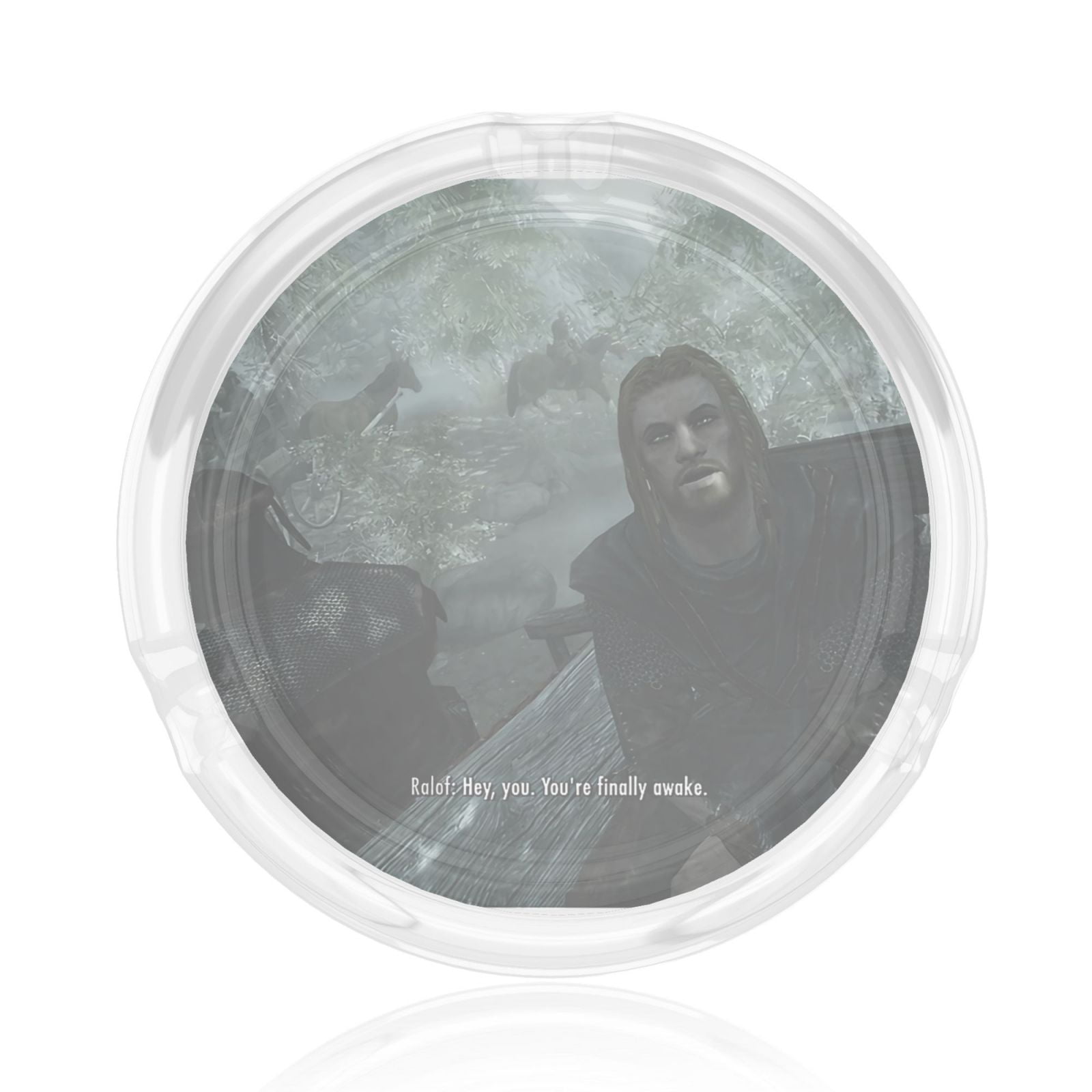 Skyrim Pillow Hey You You'Re Finally Awake Round Glass Ashtray 3d ...