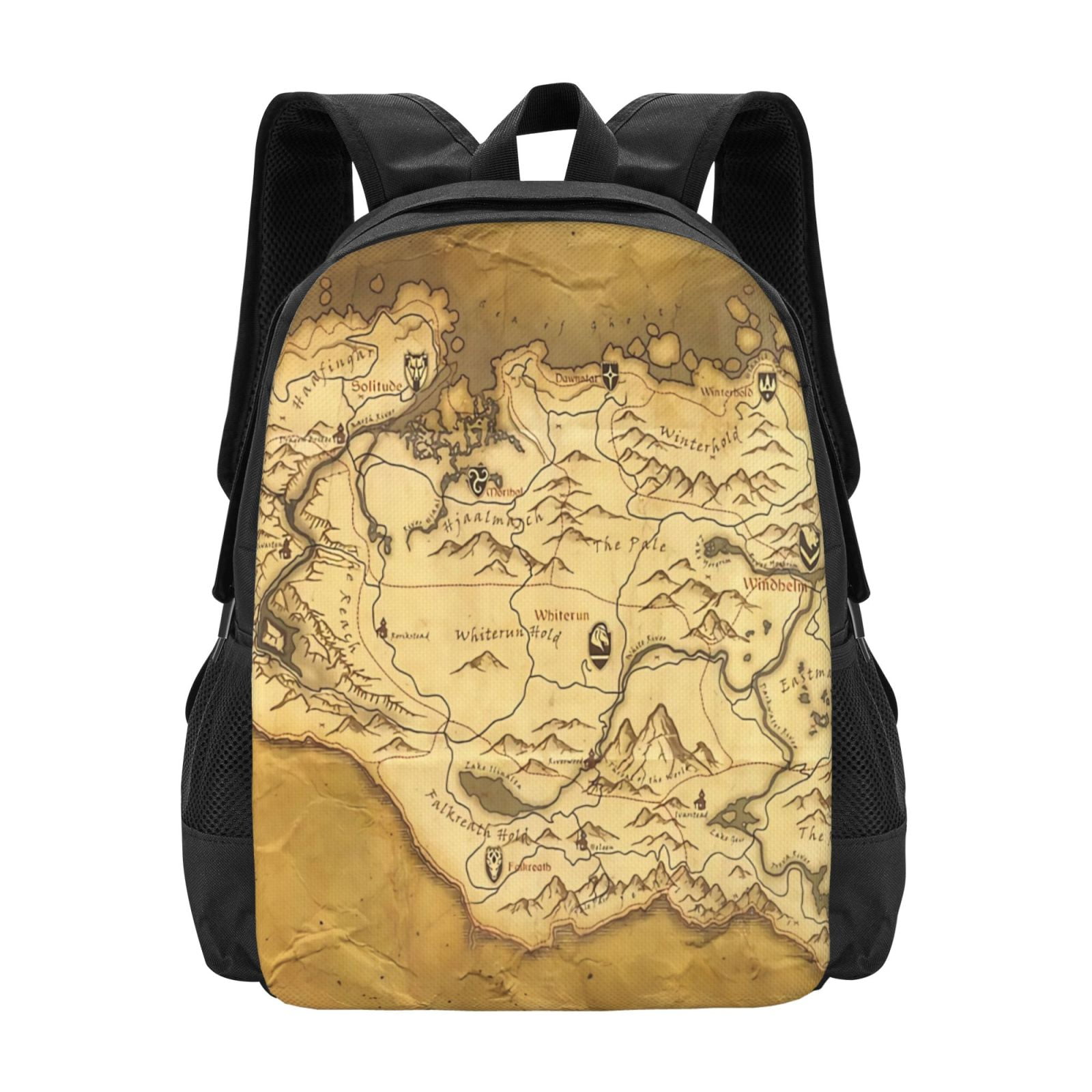 Skyrim Worn Parchment Map Backpack Fashion Travel Backpack Laptop ...