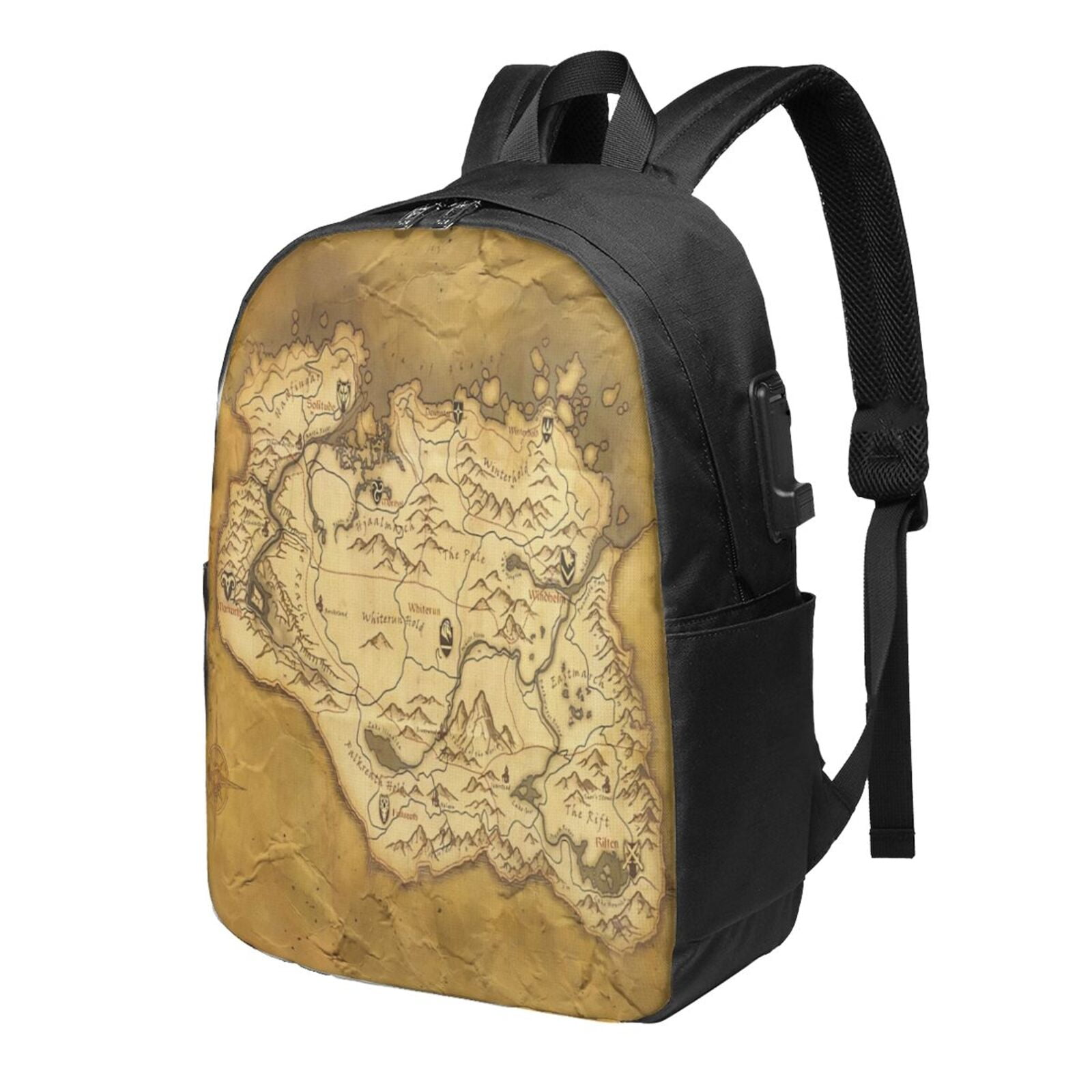 Skyrim Worn Parchment Map Backpack Fashion Travel Backpack Laptop ...