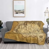 Skyrim Worn Parchment Map Flannel Blanket Funny Ultra-Soft Micro Warm ...