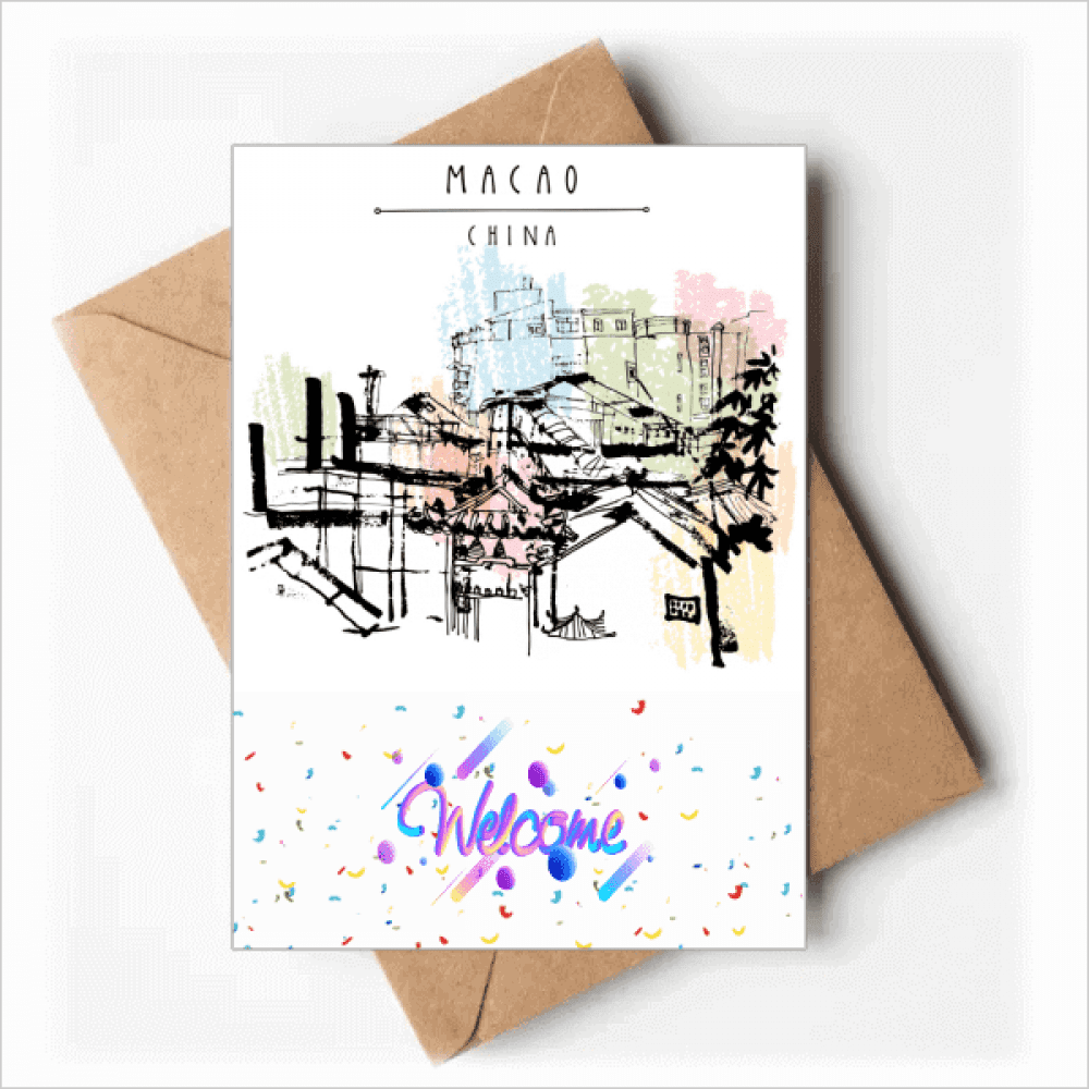 Skyscraper Slums in Macao China Welcome Back Greeting Cards Envelopes ...