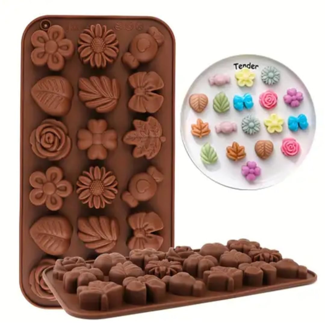 Skytail Chocolate Candy Silicone Moulds Flower Leaf Candy Rose Shapes ...