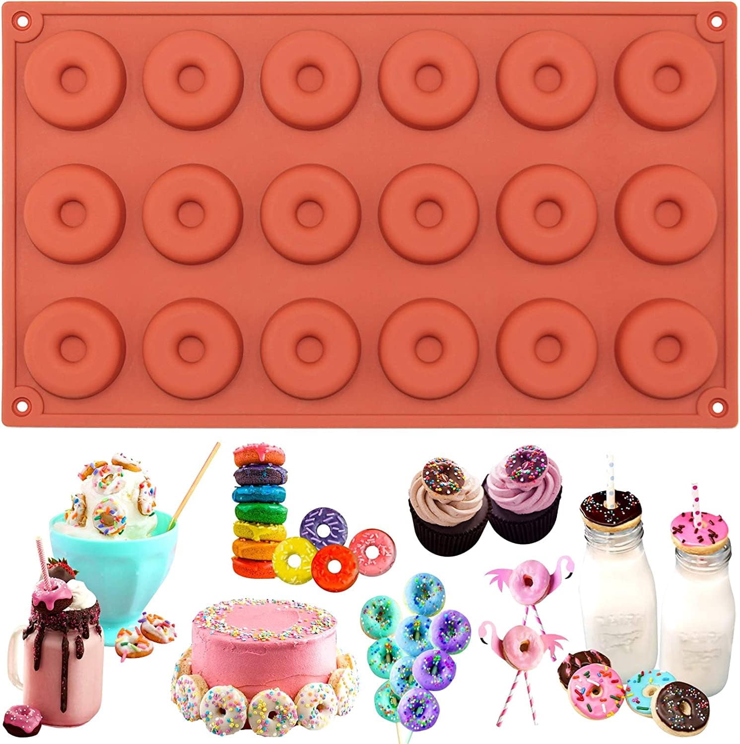 Skytail Silicone Mini Donut Pan 18 Cavity Full Sized 4cm Bangal ...