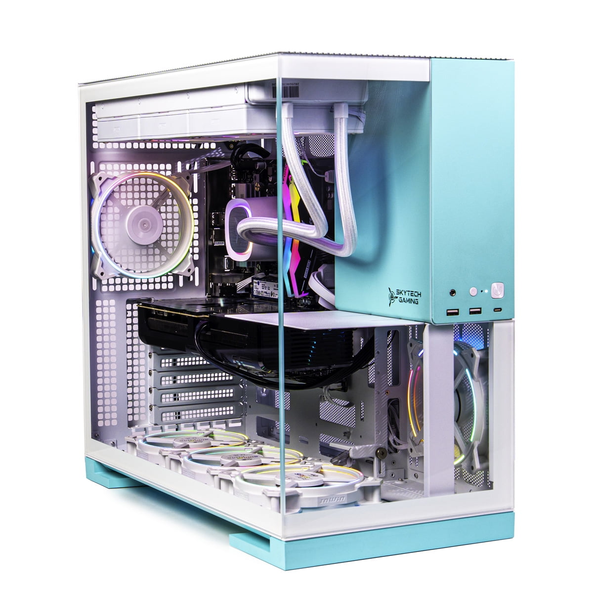 Skytech Aqua Gaming PC Desktop AMD Ryzen 7 9700X NVIDIA GeForce RTX ...