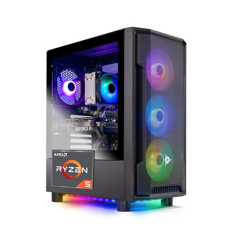 Skytech Shadow Gaming PC Desktop, Ryzen 5 5500 3.6 GHz (4.2GHz Turbo ...