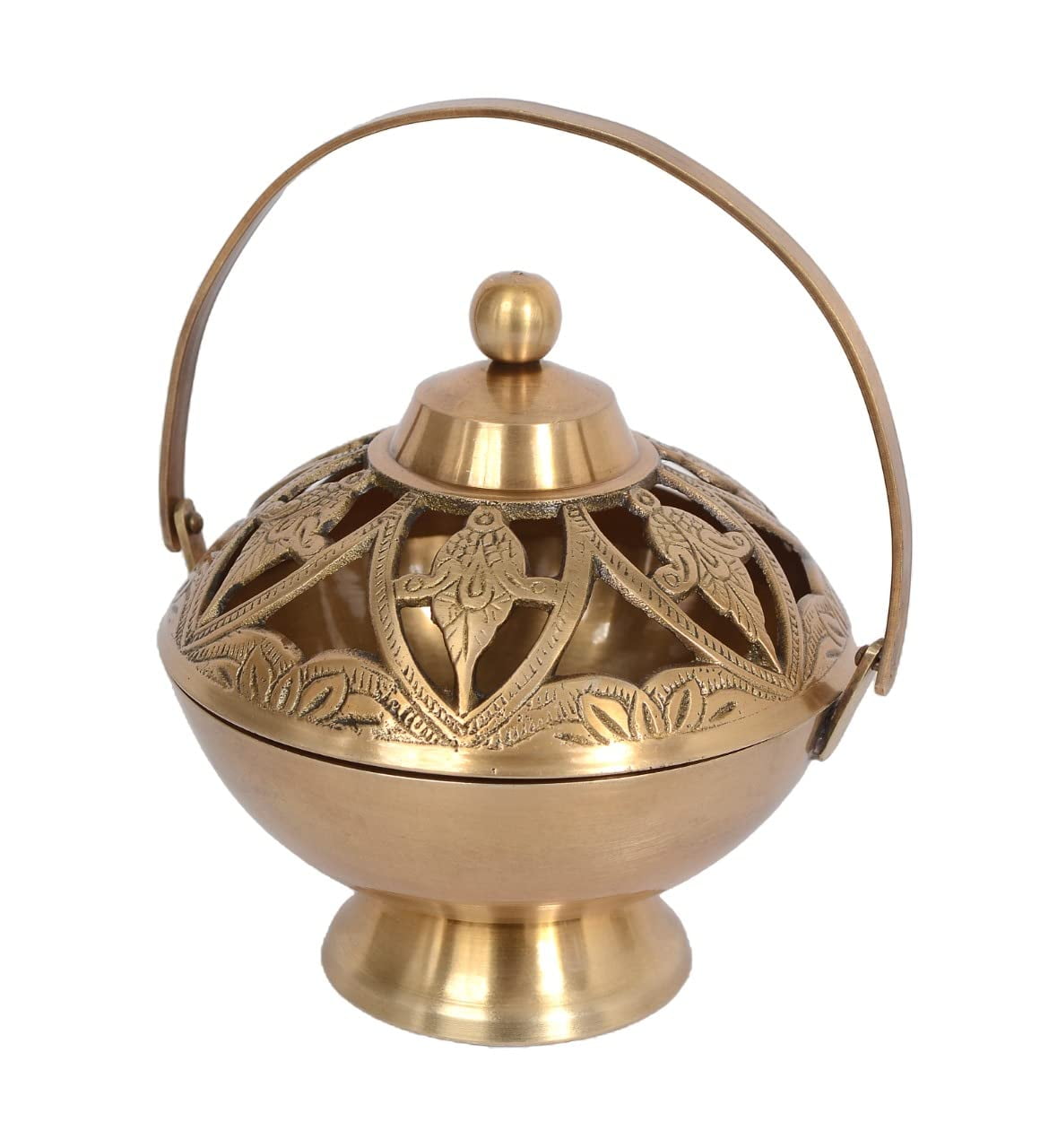 Skywalk Handcrafted Brass Loban Dhoop Dani with Handle Incense Dhoop ...