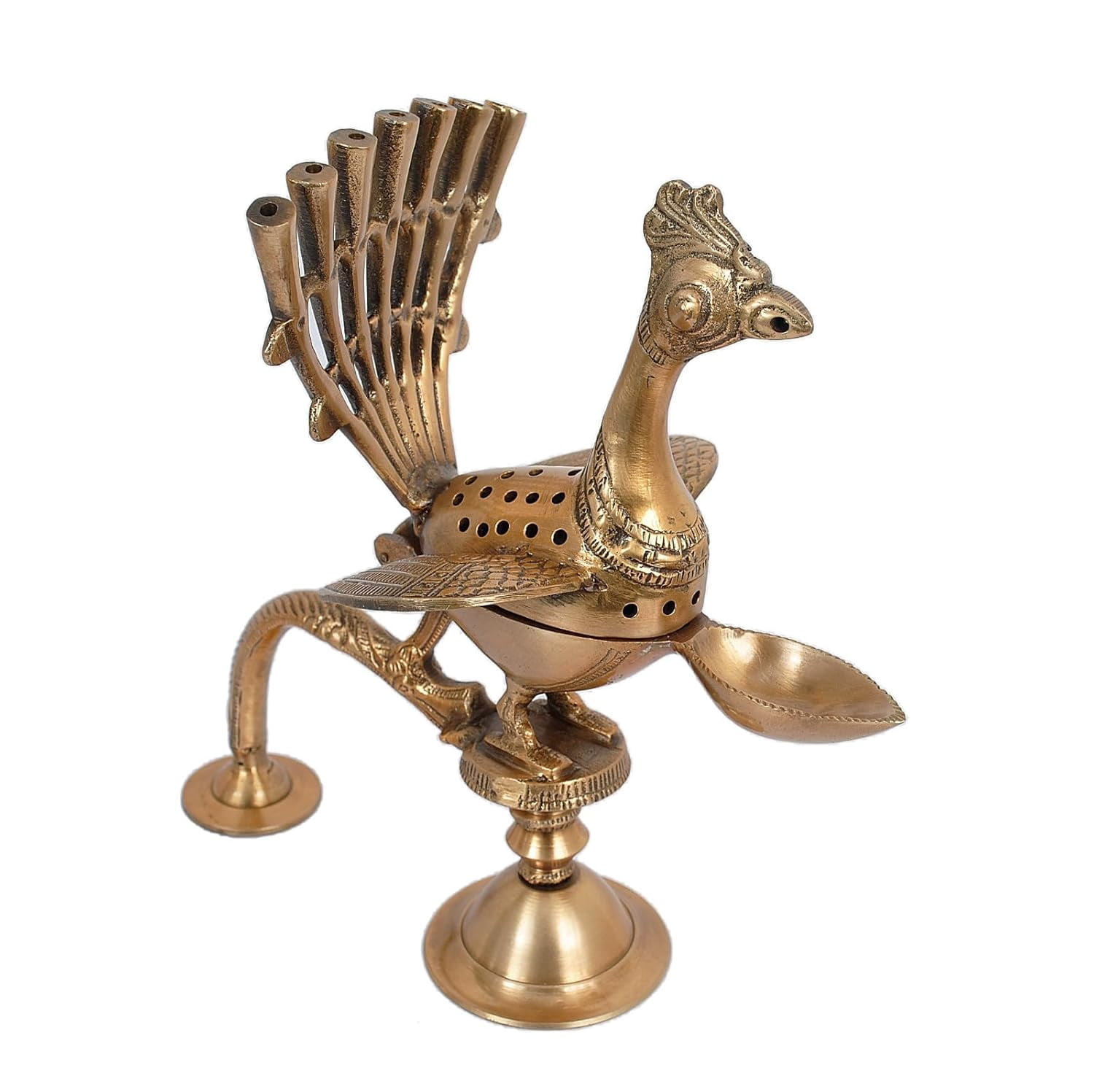 Skywalk Handcrafted Brass Peacock Loban Dhoop Dani with Incense Holder ...