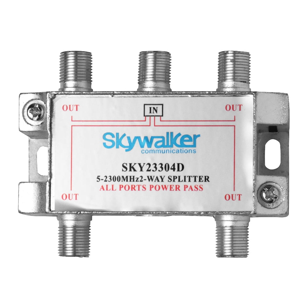 Skywalker 5-2300MHz 4-Way Splitter for Off-Air and Satellite Signals ...