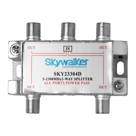 Skywalker 5-2300MHz 4-Way Splitter for Off-Air and Satellite Signals ...