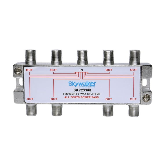 Skywalker 5-2300MHz 8-Way Splitter for Off-Air & Satellite Signals (1 F ...