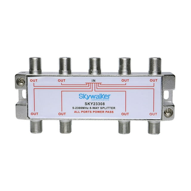 Skywalker 5-2300MHz 8-Way Splitter for Off-Air & Satellite Signals (1 F ...