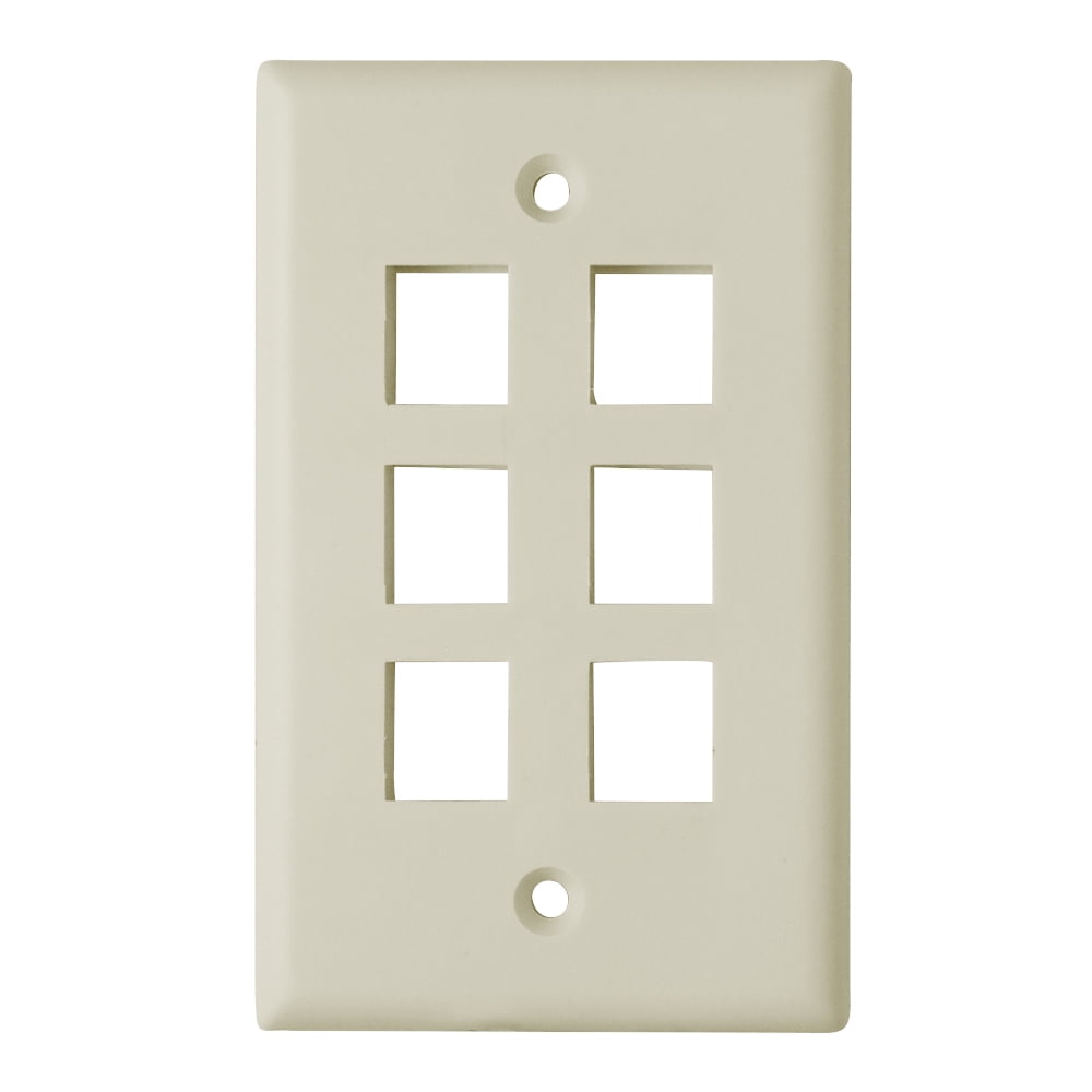 Skywalker SKY05226A Keystone Wall Plate for 6 Jacks (Light Almond ...