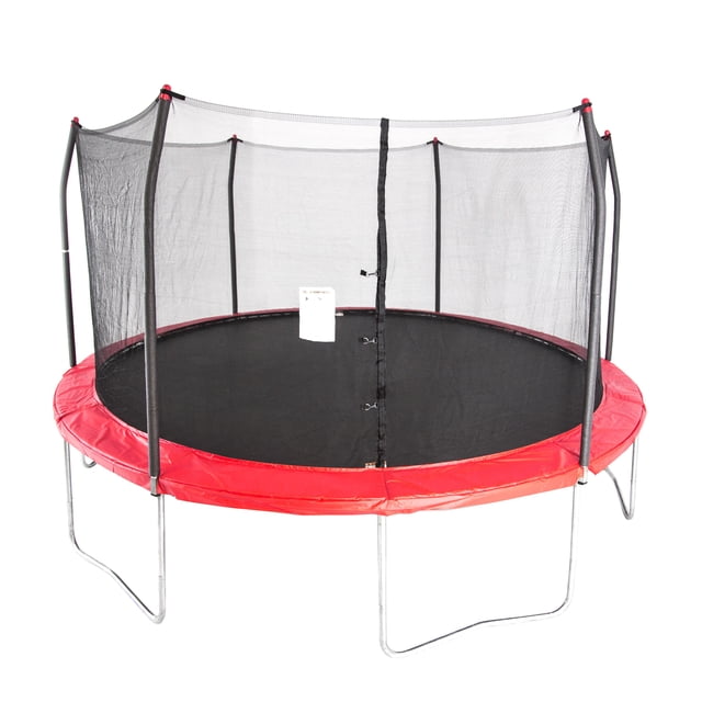 Skywalker Trampolines 15' Round Trampoline with Enclosure, Red, Safe ...