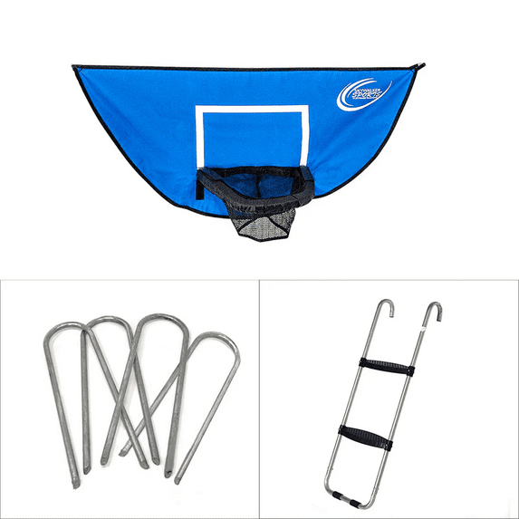Skywalker Trampolines Accessory Kit with Basketball Game, Windstakes ...