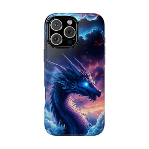 Skyward Serpent Dragon Azure Fantasy Art Phone Case with iPhone 17 to ...