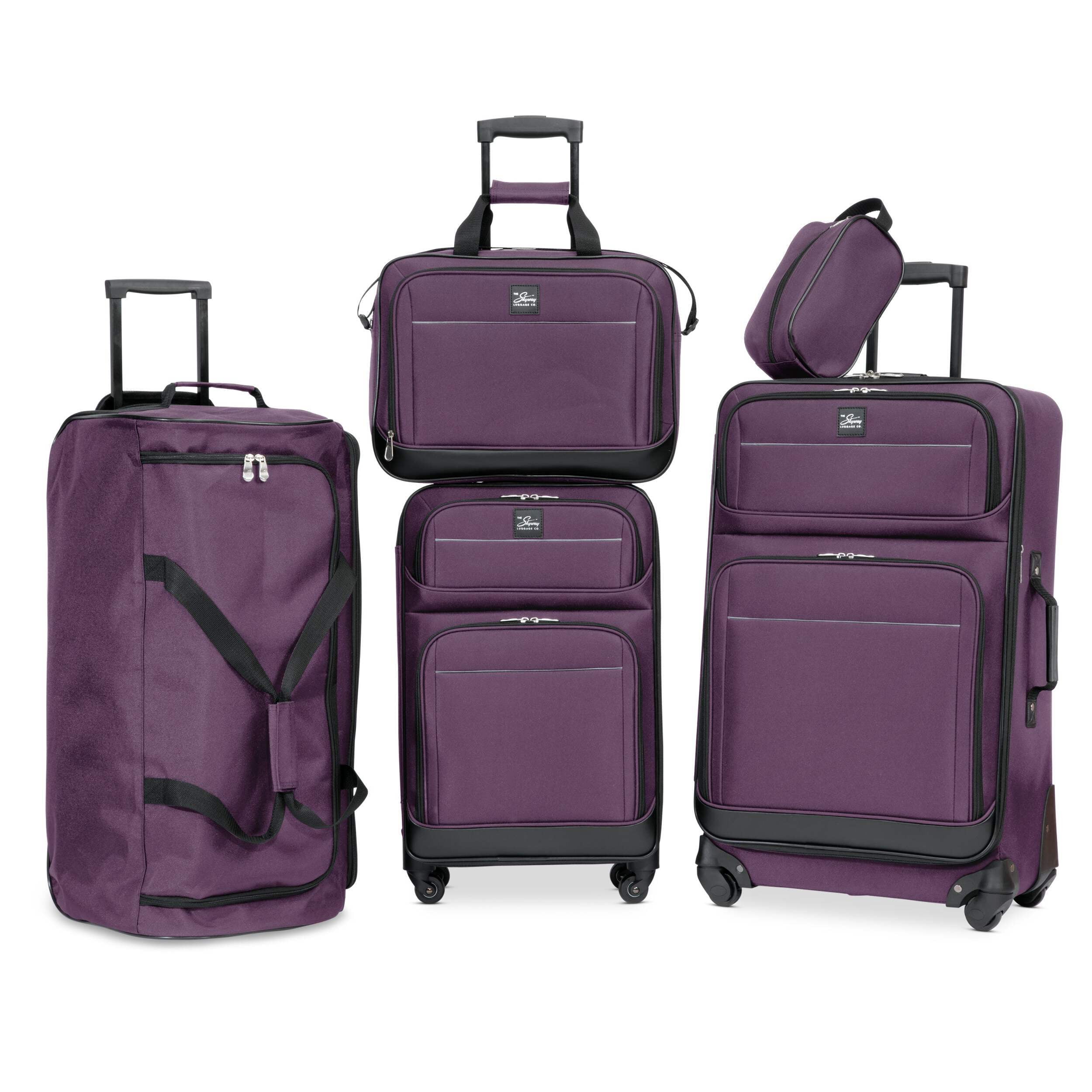 Skyway Luggage Seville Softside 5-Piece Travel Luggage Set, Purple ...