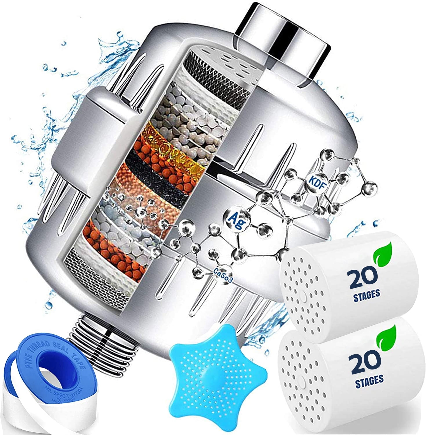 Skywee Shower Filter, Hard Water Softener, Removes Chlorine, Enhances ...