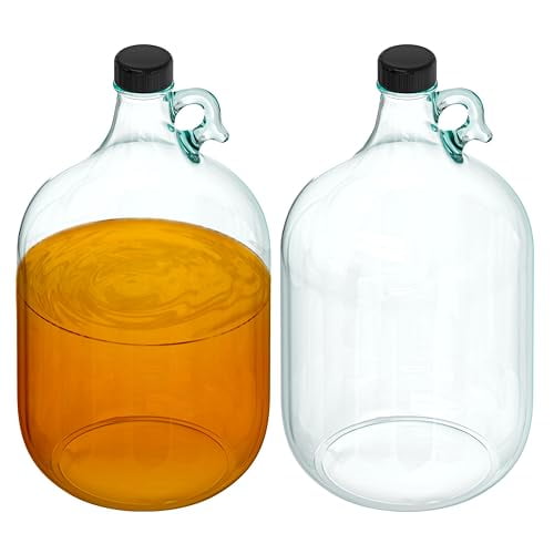 Skywin 1 Gallon Glass Jar With Lid - 2 Pack of 1 Glass Gallon Water ...