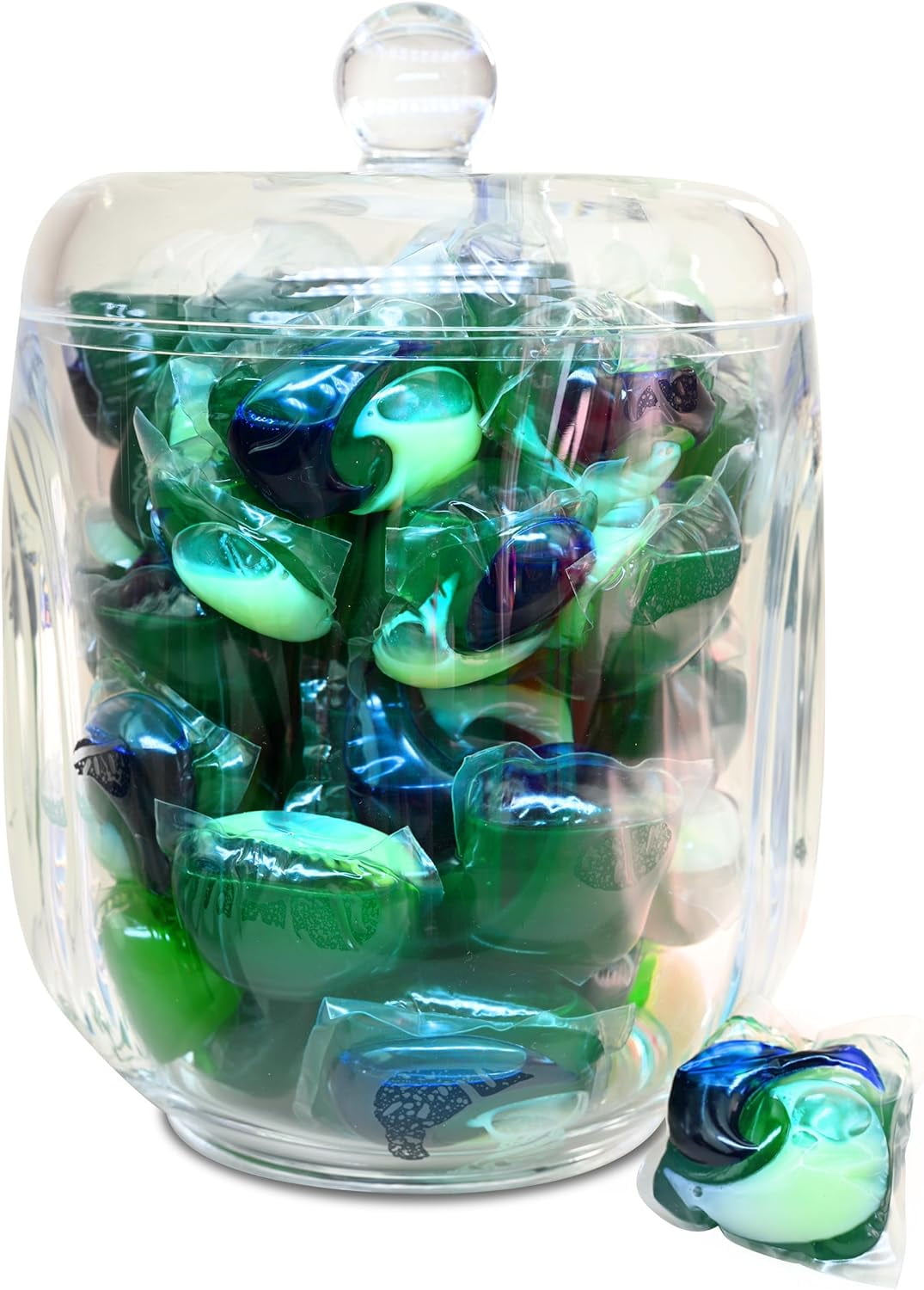 Skywin Acrylic Laundry Pod Container Jar with Lid (Clear) - Laundry Pod ...