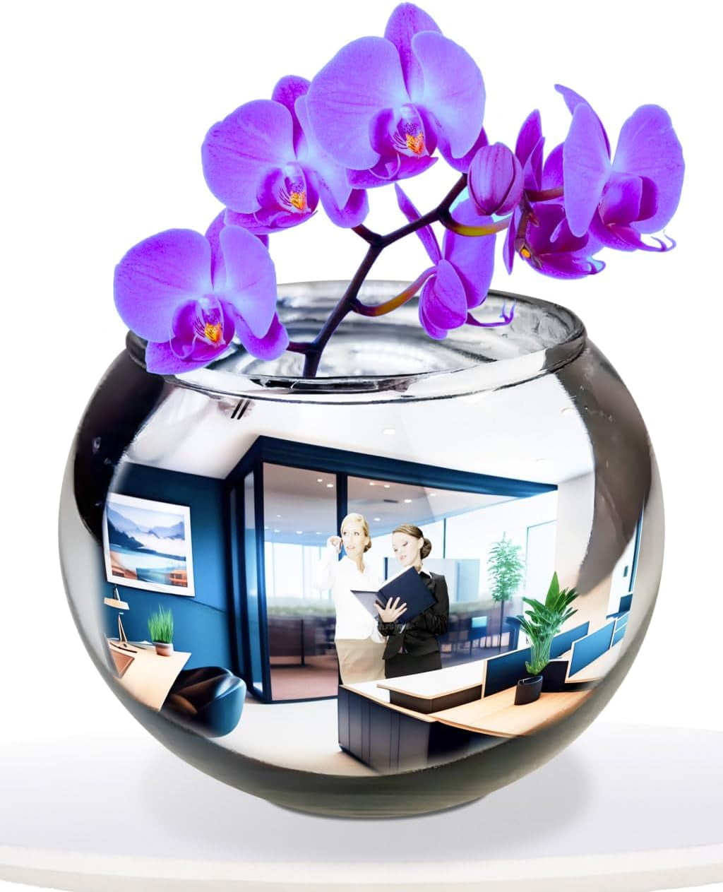 Skywin Convex Mirror Vase Silver Cubicle Decorations - 4.5 Inch ...