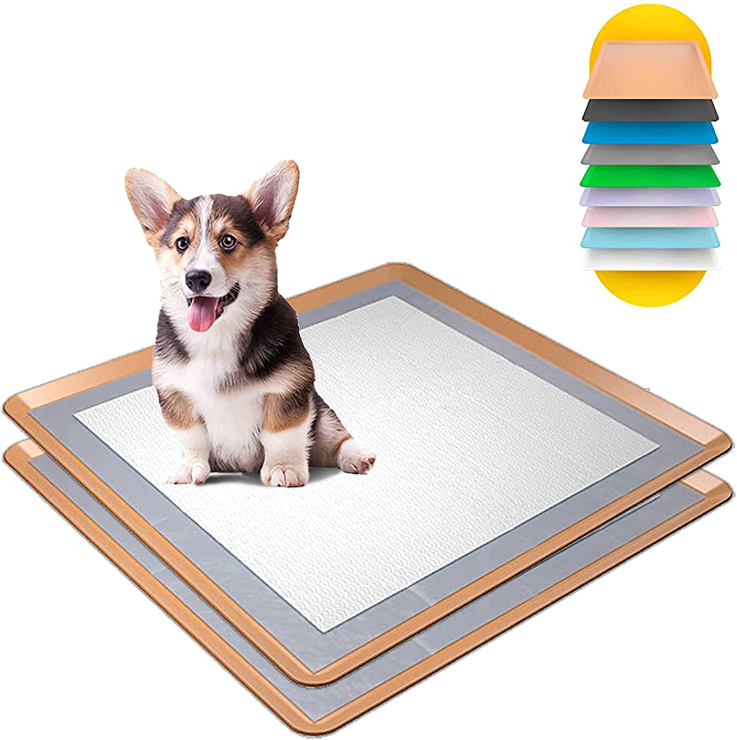Skywin Dog Pee Pad Holder - 2 Pack Beige No Spill Pee Pad Holder for ...