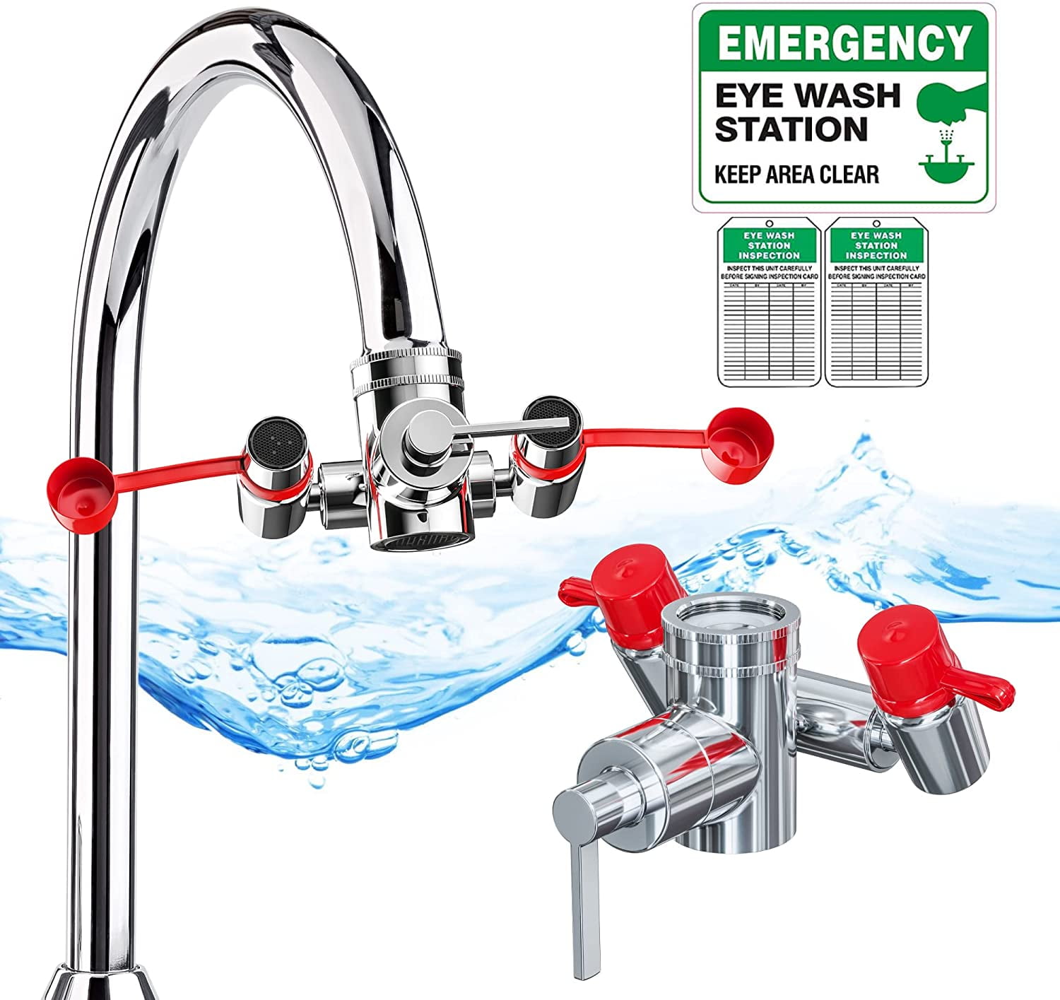 Skywin Eye Wash Station Set Osha Approved Fast Activating Faucet ...